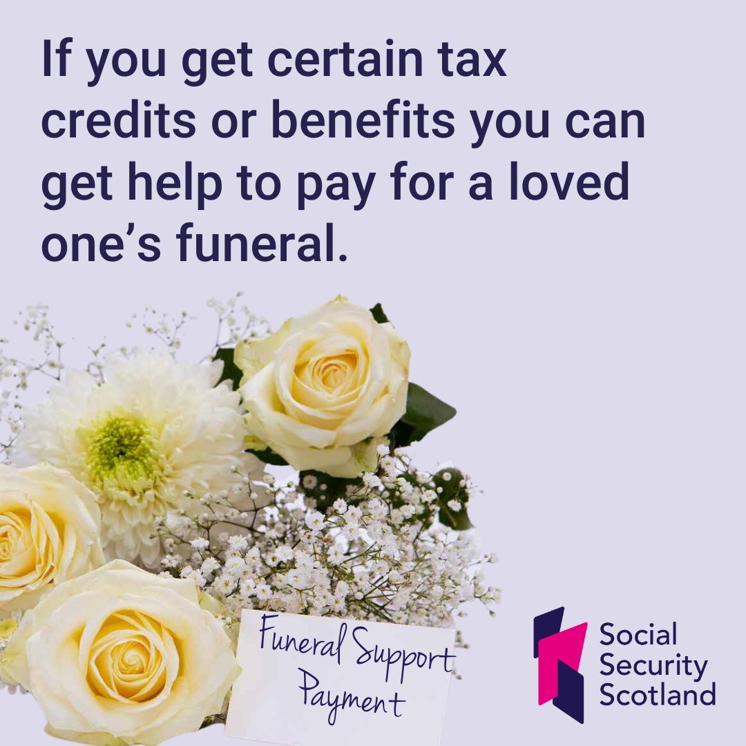 Funeral Support Payment social media graphics and text - Social ...